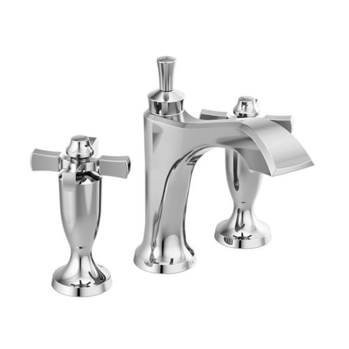 Delta 3557-MPU-DST Dorval Two Handle Widespread Bathroom Faucet w/ Pop ...