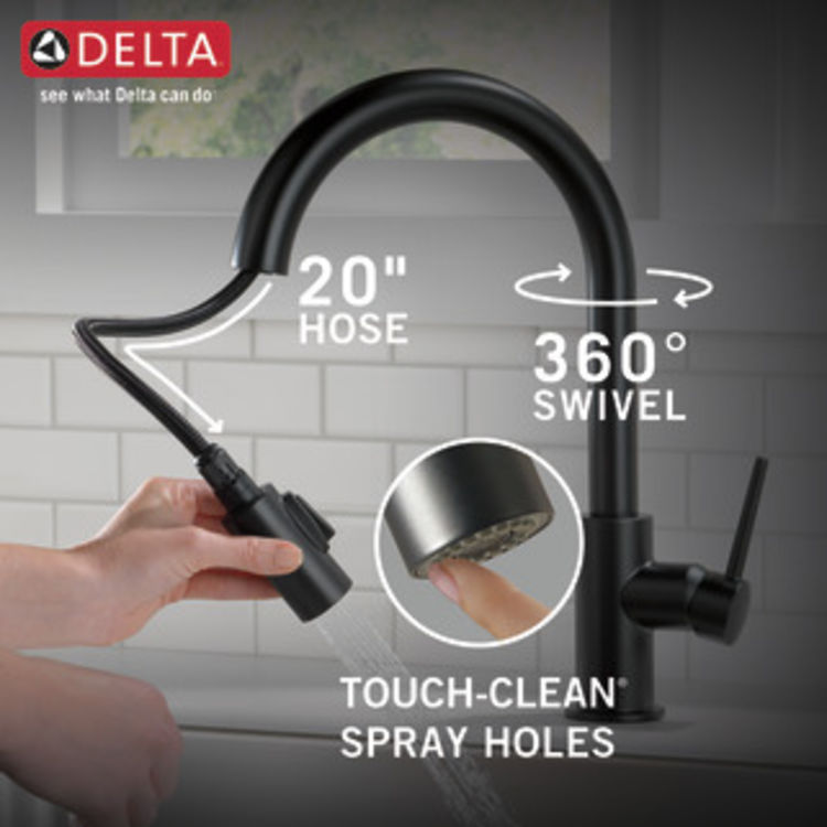 Delta 9159-BL-DST Trinsic Single Handle Pull-Down Kitchen Faucet, Matte ...