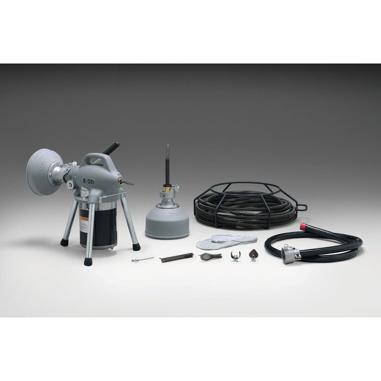 Ridgid 76495 Model K-50-8 230V Sectional Machine, A-30 Cable Kit, A-17 ...